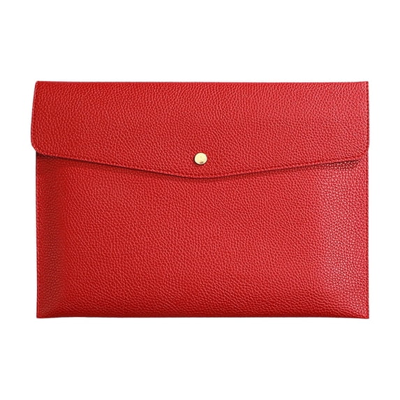 Red Waterproof Leather Document Folder Envelope Case With Removable ...