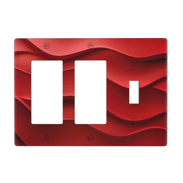 Red Wave 3 Gang Toggle Light Switch Cover Decorative Switch Plates and ...