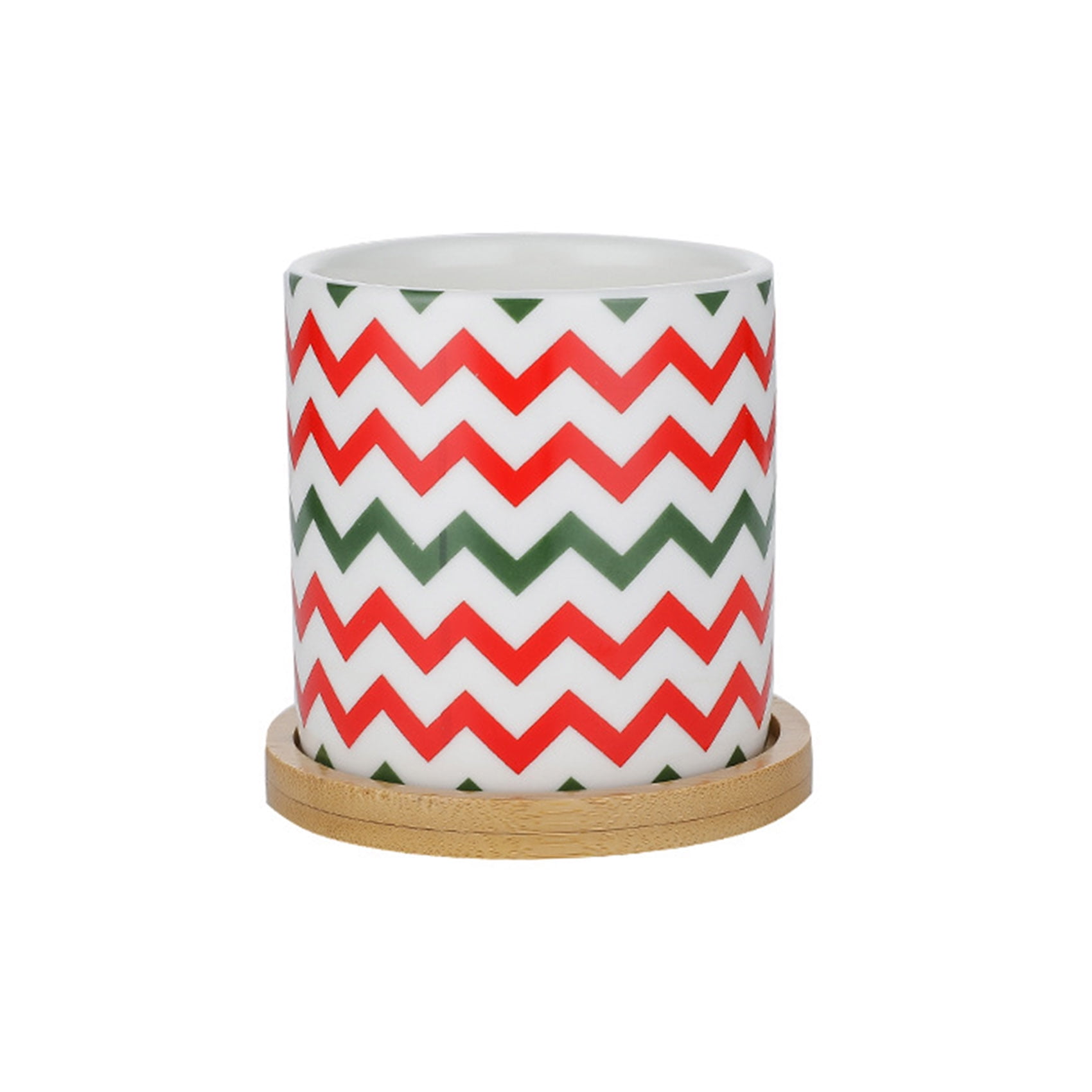 Red Wave Stripe Ceramic Flower Pots Planters with Drainage Hole and ...