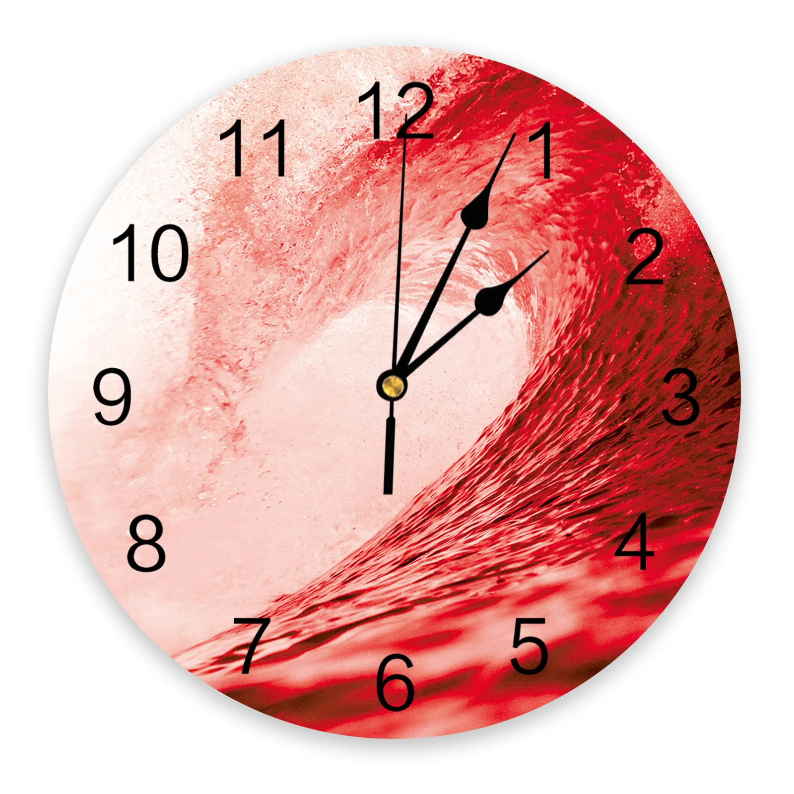 Red Waves Seascape Beach Art Painting Kitchen Wall Clocks Desktop ...