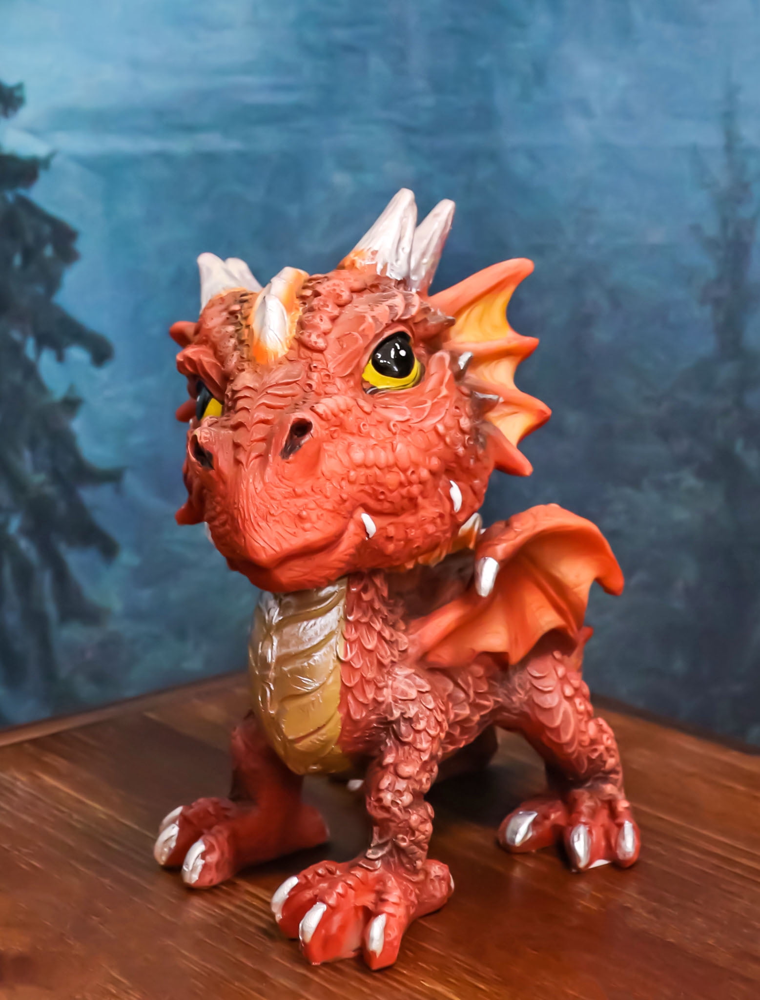 Red Whimsical Wyrmling Dragon With Flutter Wings Decorative Bobblehead ...