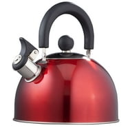 Mr. Coffee Claredale 1.7 Qt Whistling Stainless Steel Tea Kettle in Red ...