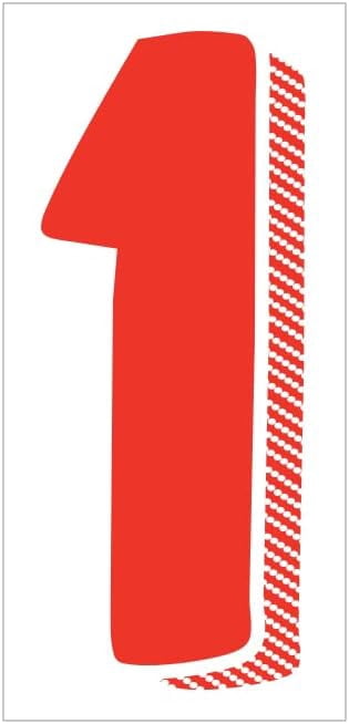 Red & White #1 Number Window Stickers for Car Dealerships – 7.5 ...