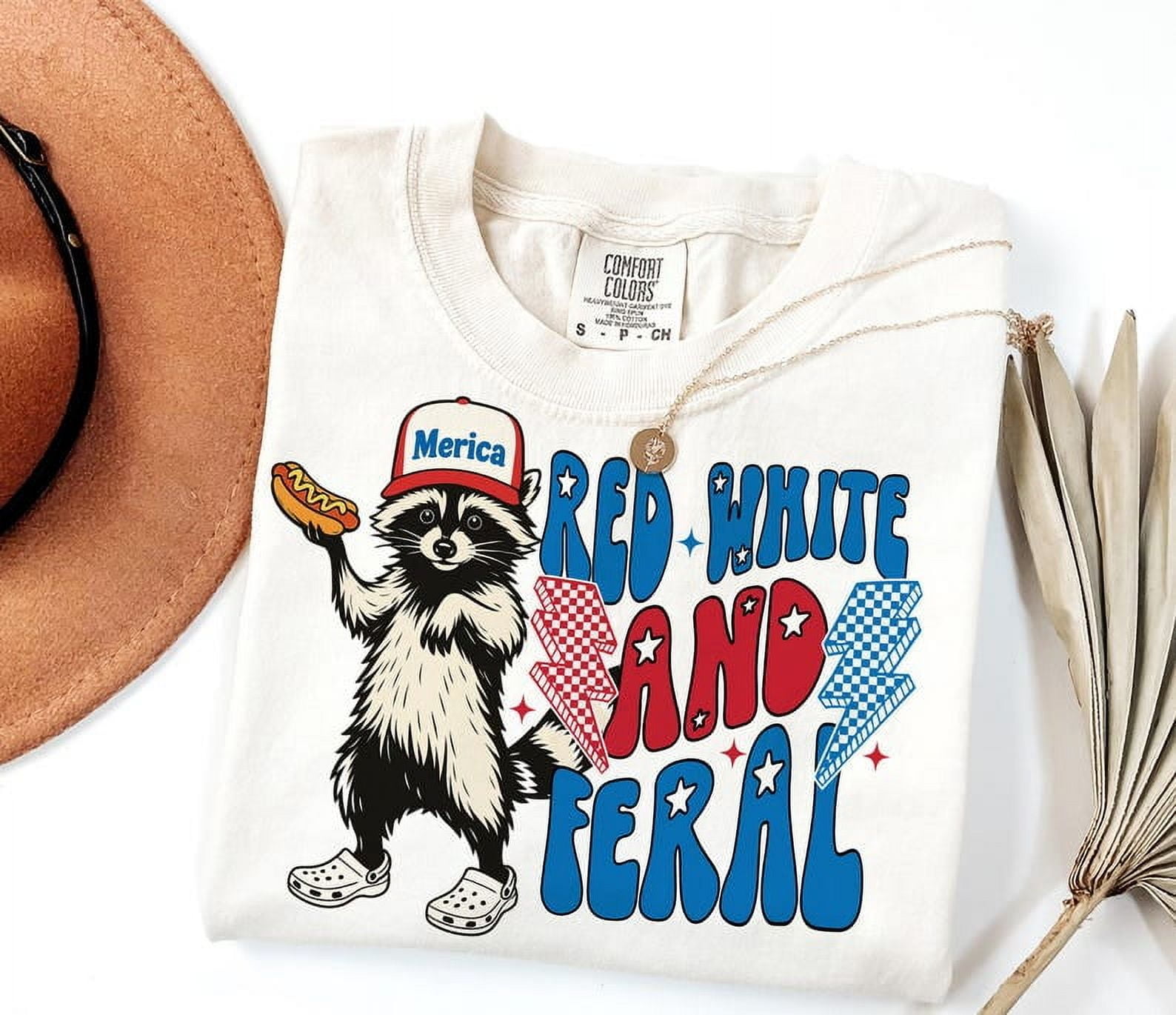 Red White And Feral Shirt, Funny USA Shirt, Funny Raccoon Shirt , 4th ...