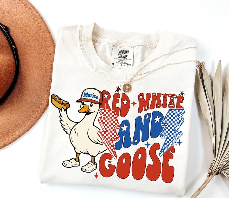 Red White And Goose T-shirt, Patriotic Goose Shirt, 4th Of July ...