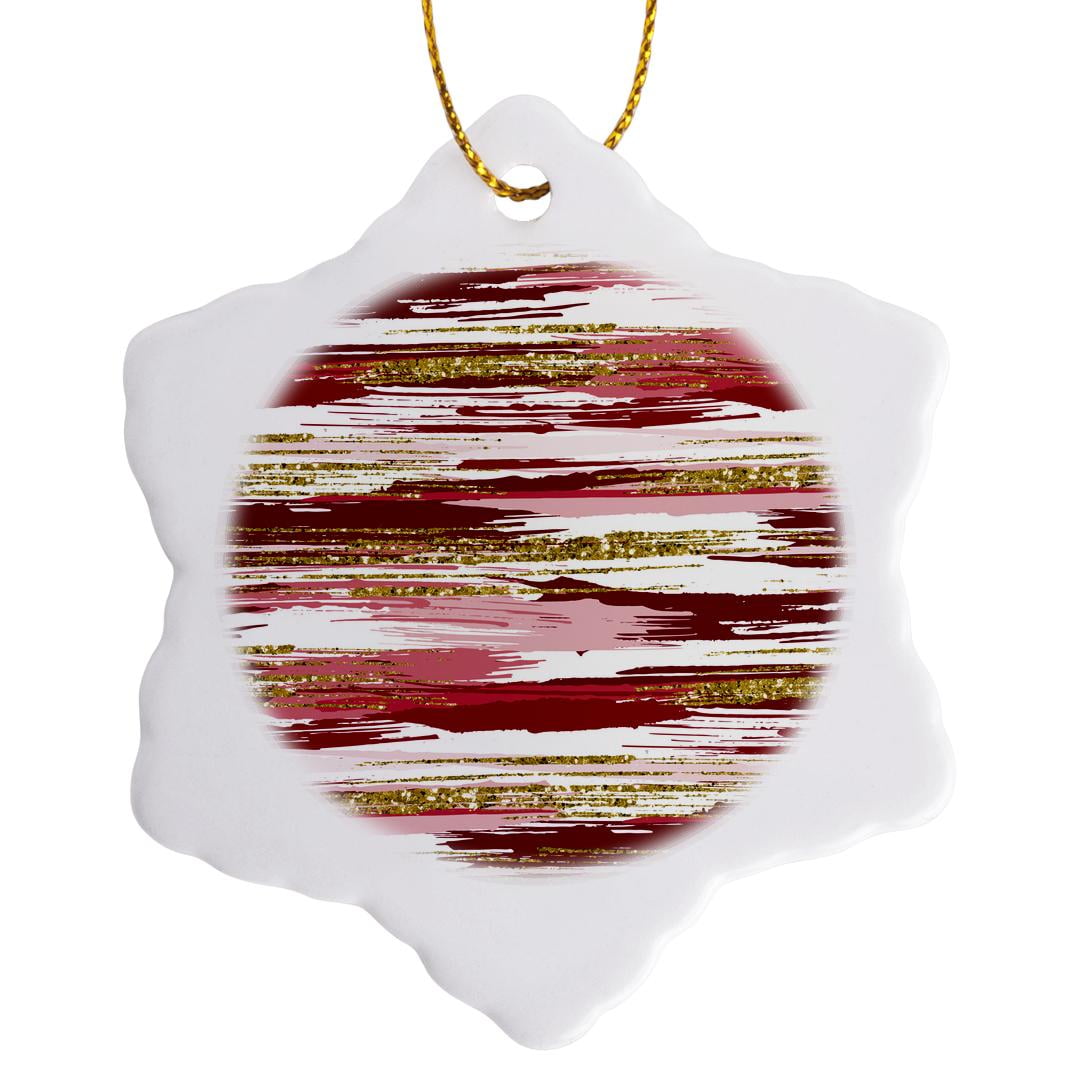 3drose, Red, White, and Image of Gold Brush Strokes Pattern, 3 inch ...