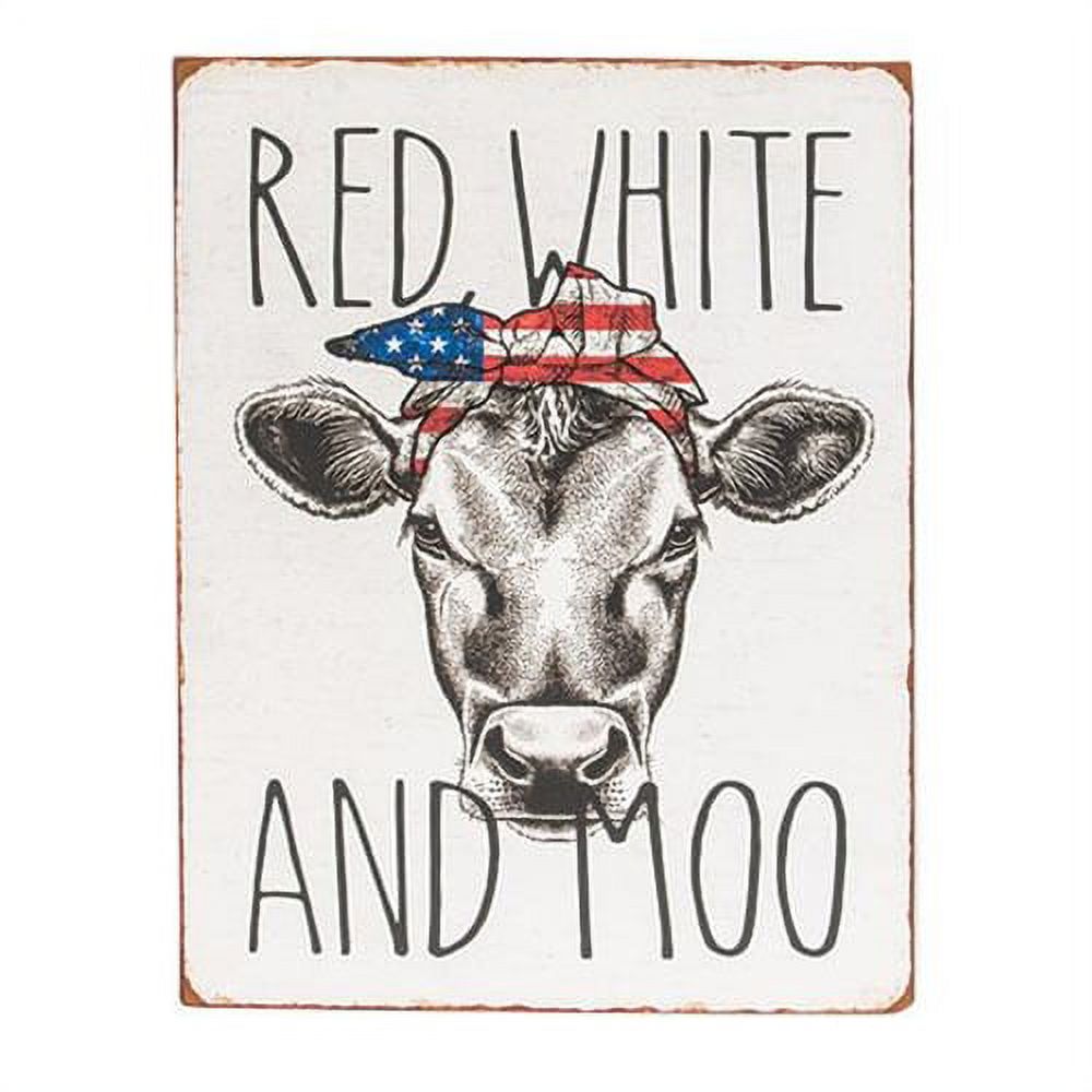 *Red White And Moo Distressed Metal Sign - Walmart.com