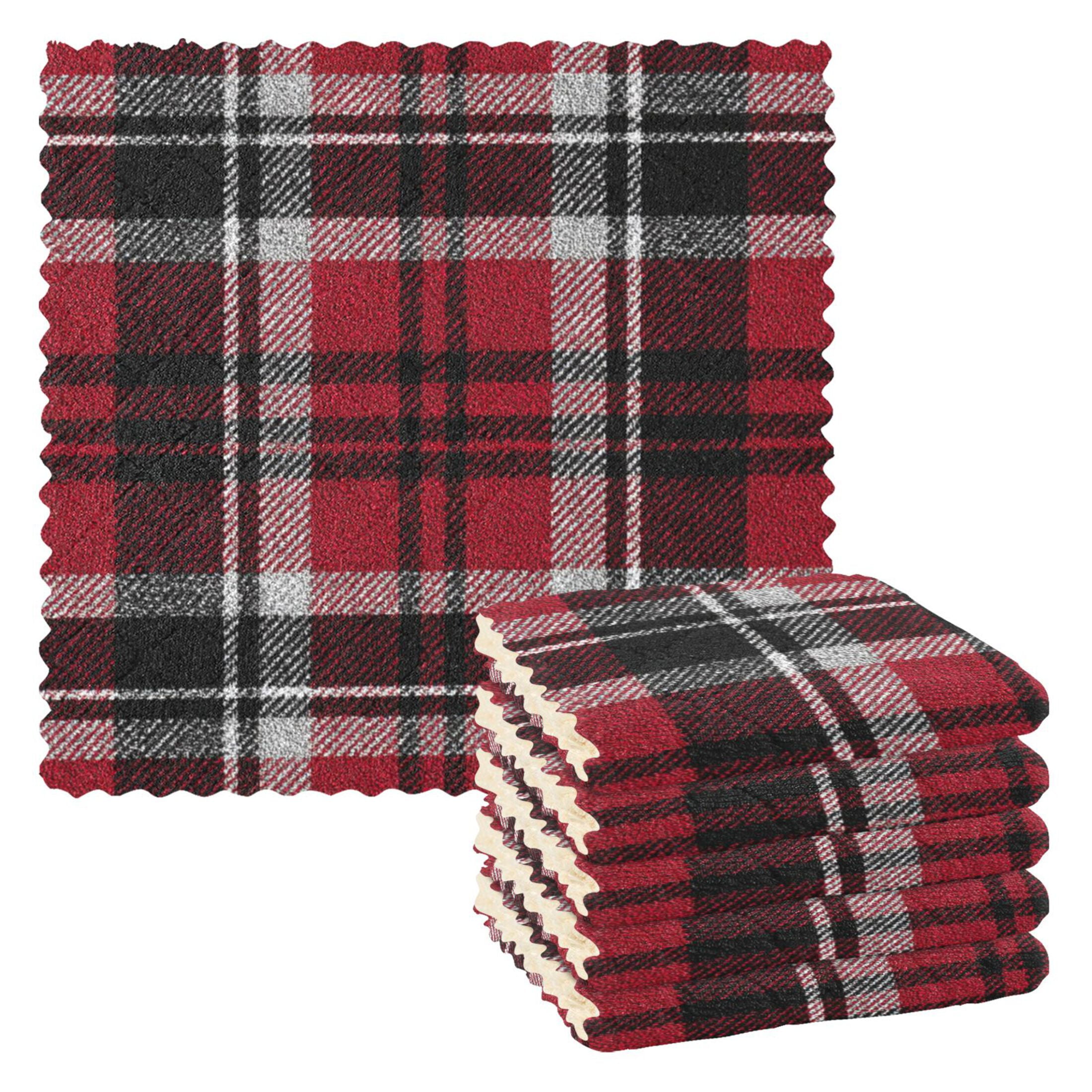 Red White Black Plaids Dish Cloths Dish Towels Cleaning Cloths Quick ...