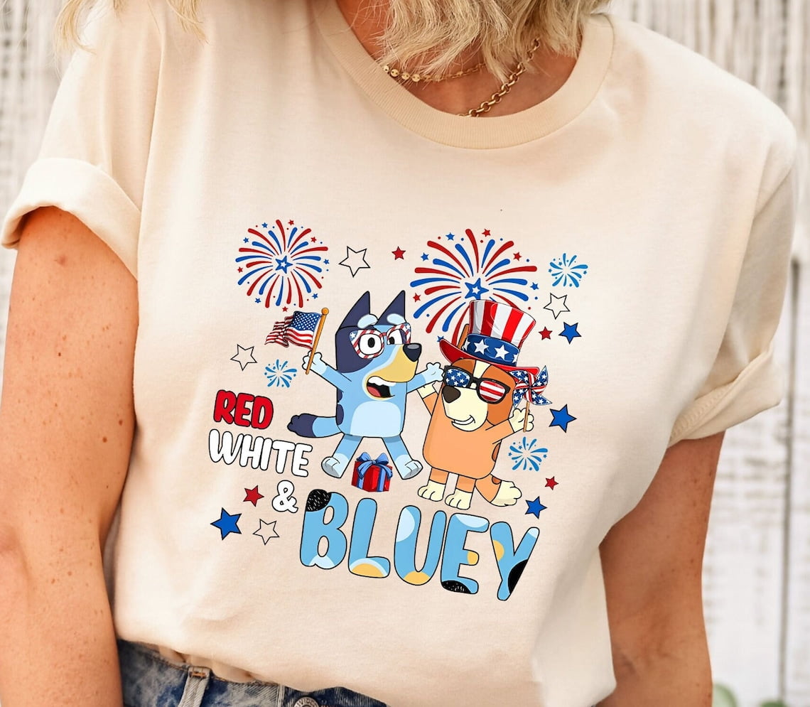 Red White Blue 4th of July Shirts , Fourth of July Cartoon Shirt, Blue ...