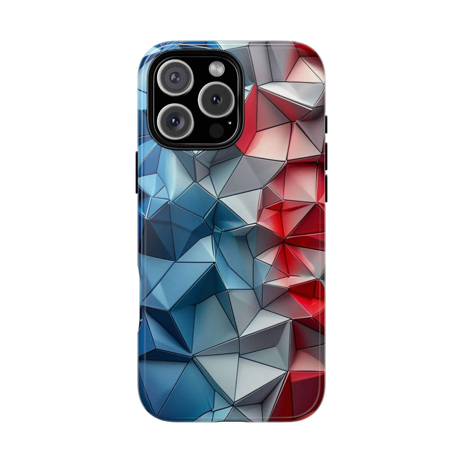 Red White Blue Abstract Modern Art Case for iPhone 17 through 11 Pro ...