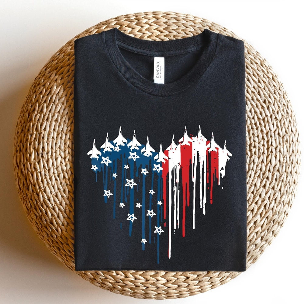 Red White Blue Air Force Flyover Shirt,4Th Of July Shirt,Red Wine Blue ...