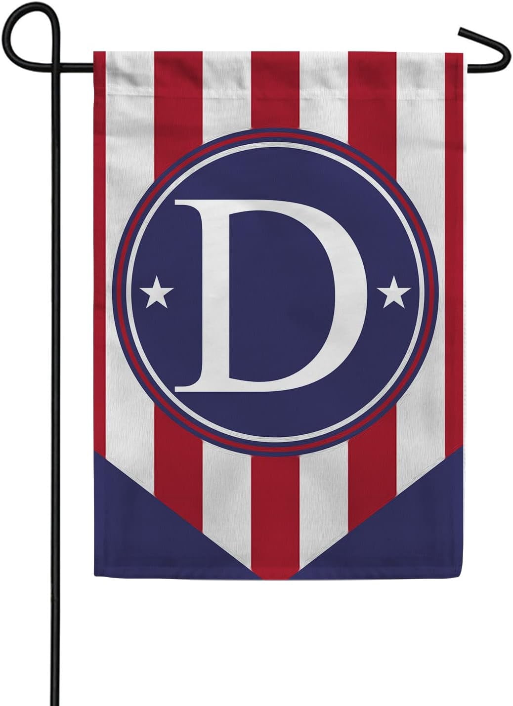 Red White Blue American 4th of July Monogram Garden Flag Letter D 12x18 ...