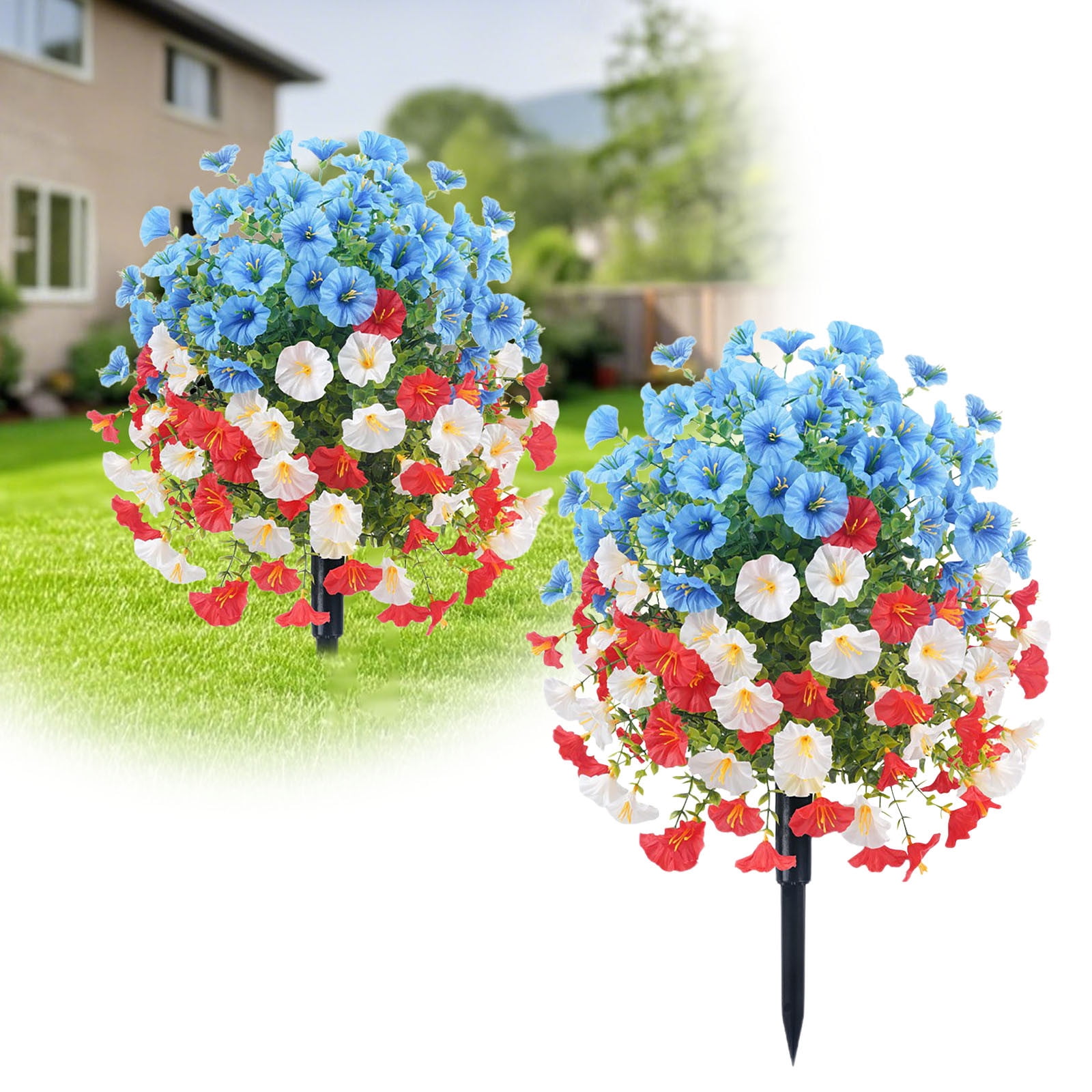 Red White & Blue Artificial Flowers - Long Lasting Fade Resistant ...