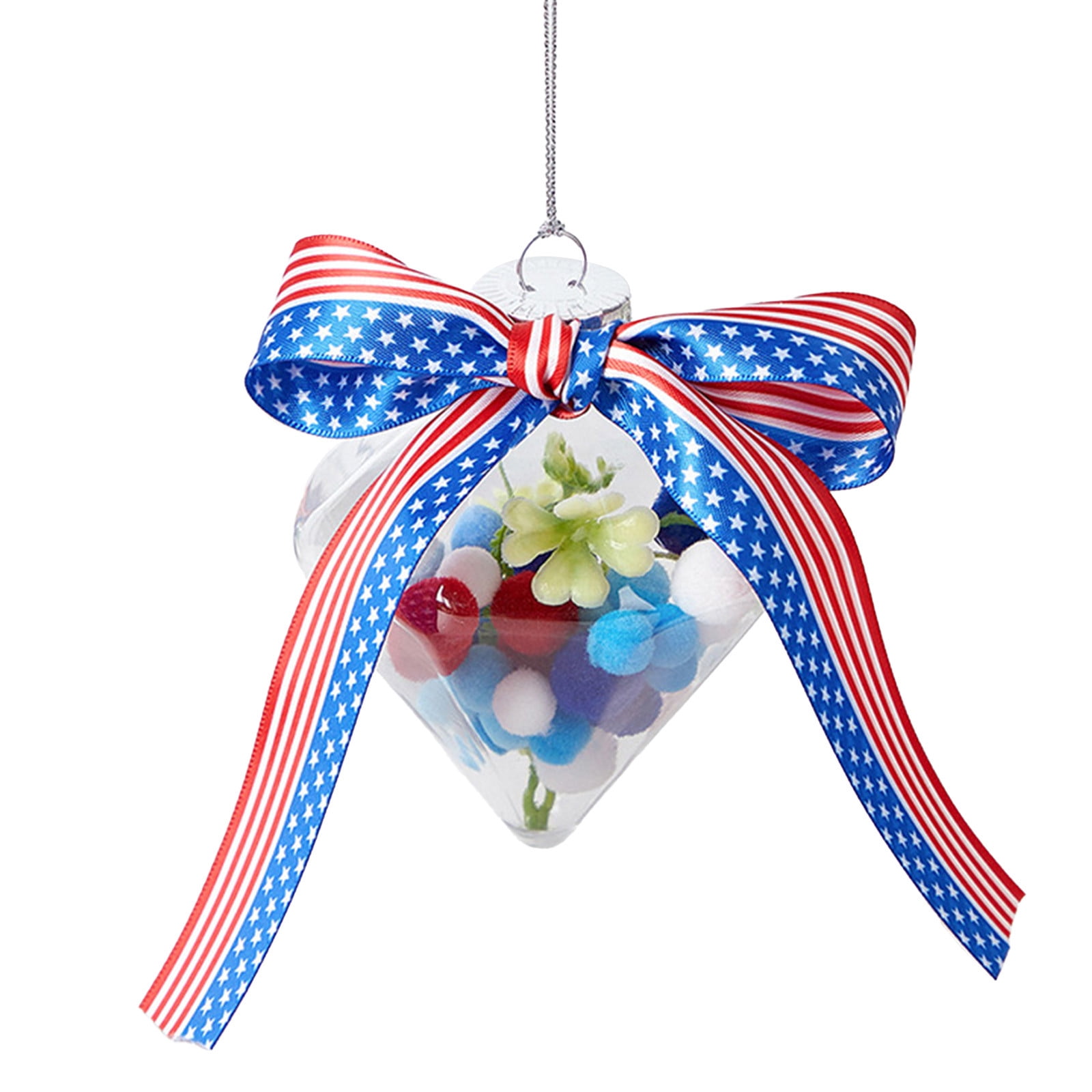 Red,White,Blue Diamond Independence Day Decorative Ball Transparent ...