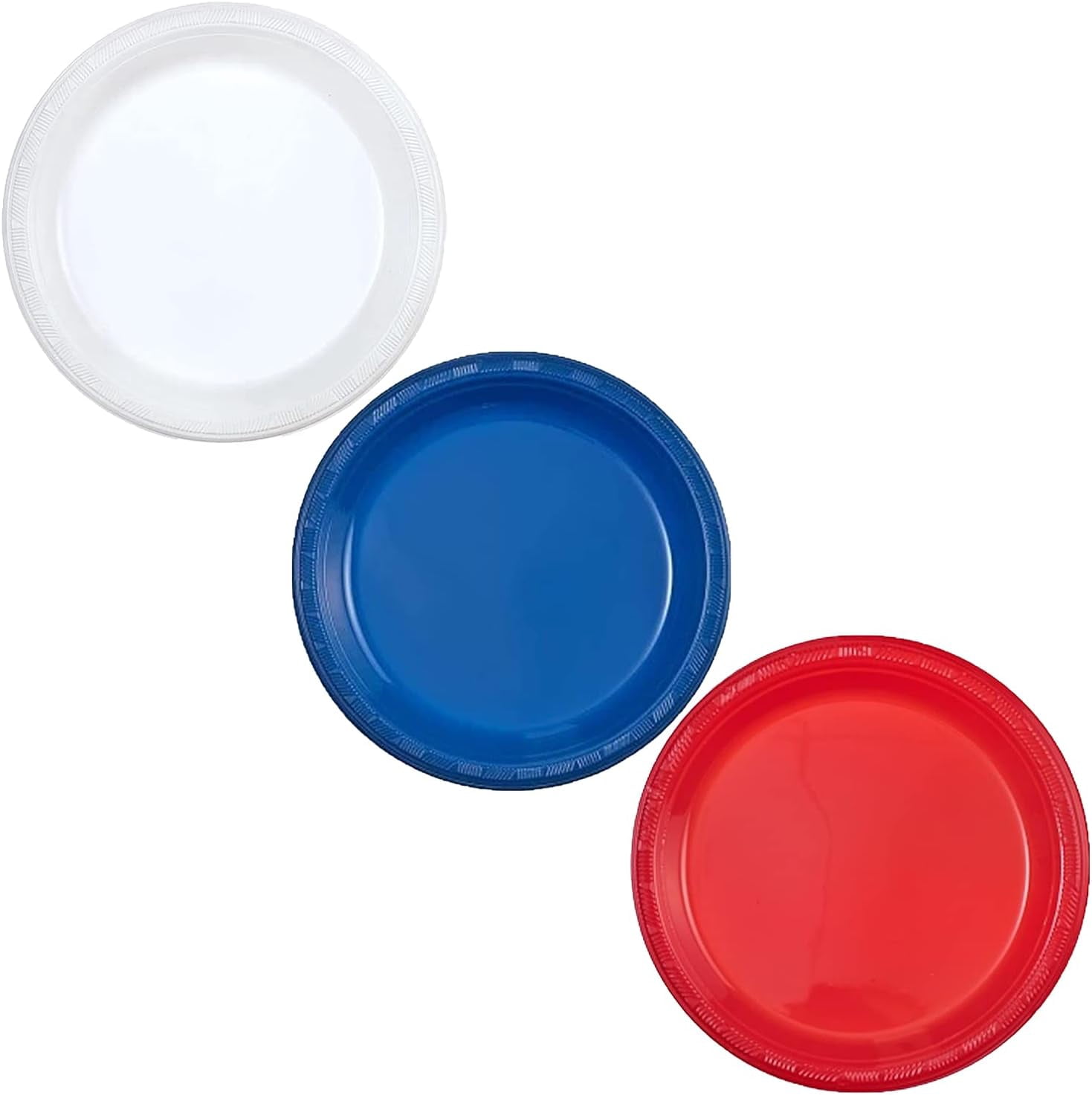 Red, White & Blue Disposable Combo Patriotic 9" Plastic Plates ...