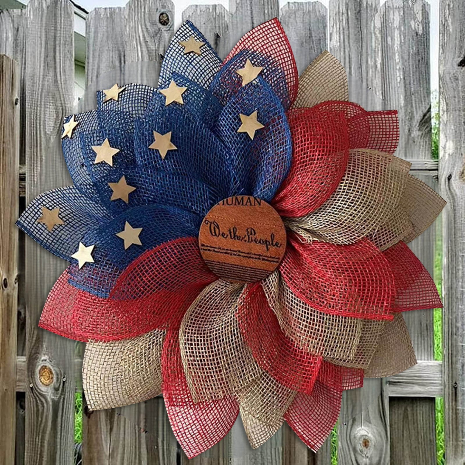 Red White And Blue Door Decorations,Memorial Day Sign,Crown Tree Topper ...