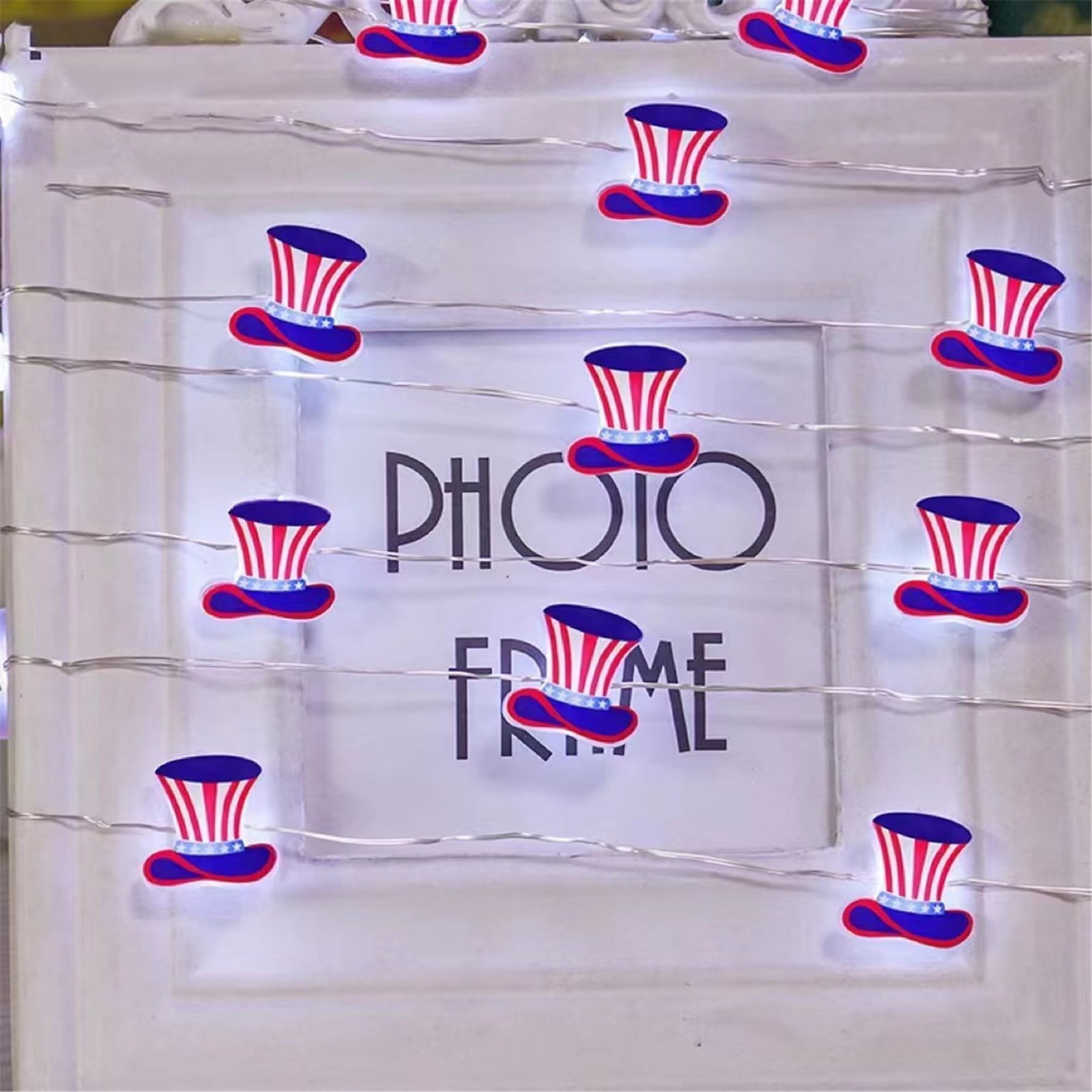 Red White and Blue Fairy Lights Battery Operated,July 4th Patriotic String Lights with Timer ...