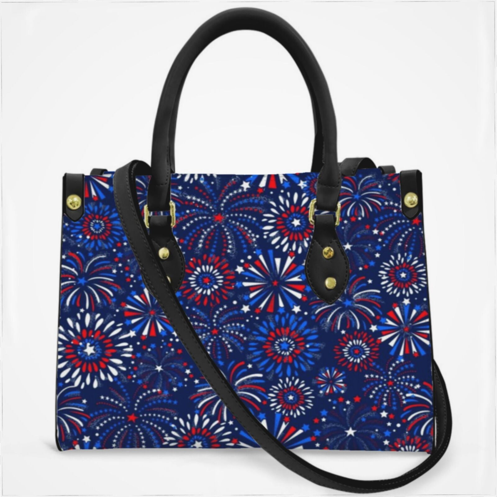 Red White & Blue Fireworks Cross Body Bags For Women Small Leather ...