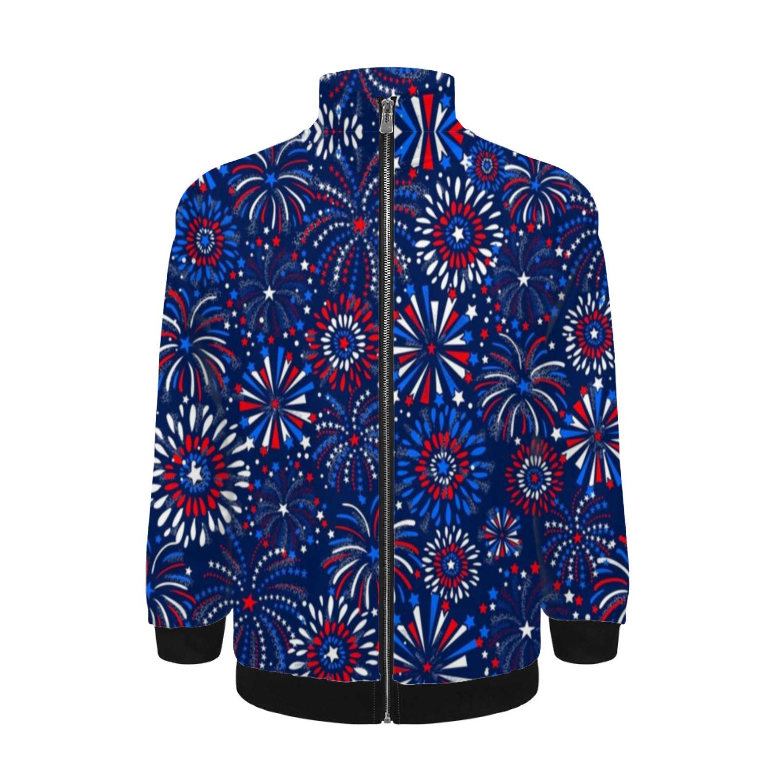 Red White & Blue Fireworks Jacket Men's Street Cool Long Sleeves Coat ...