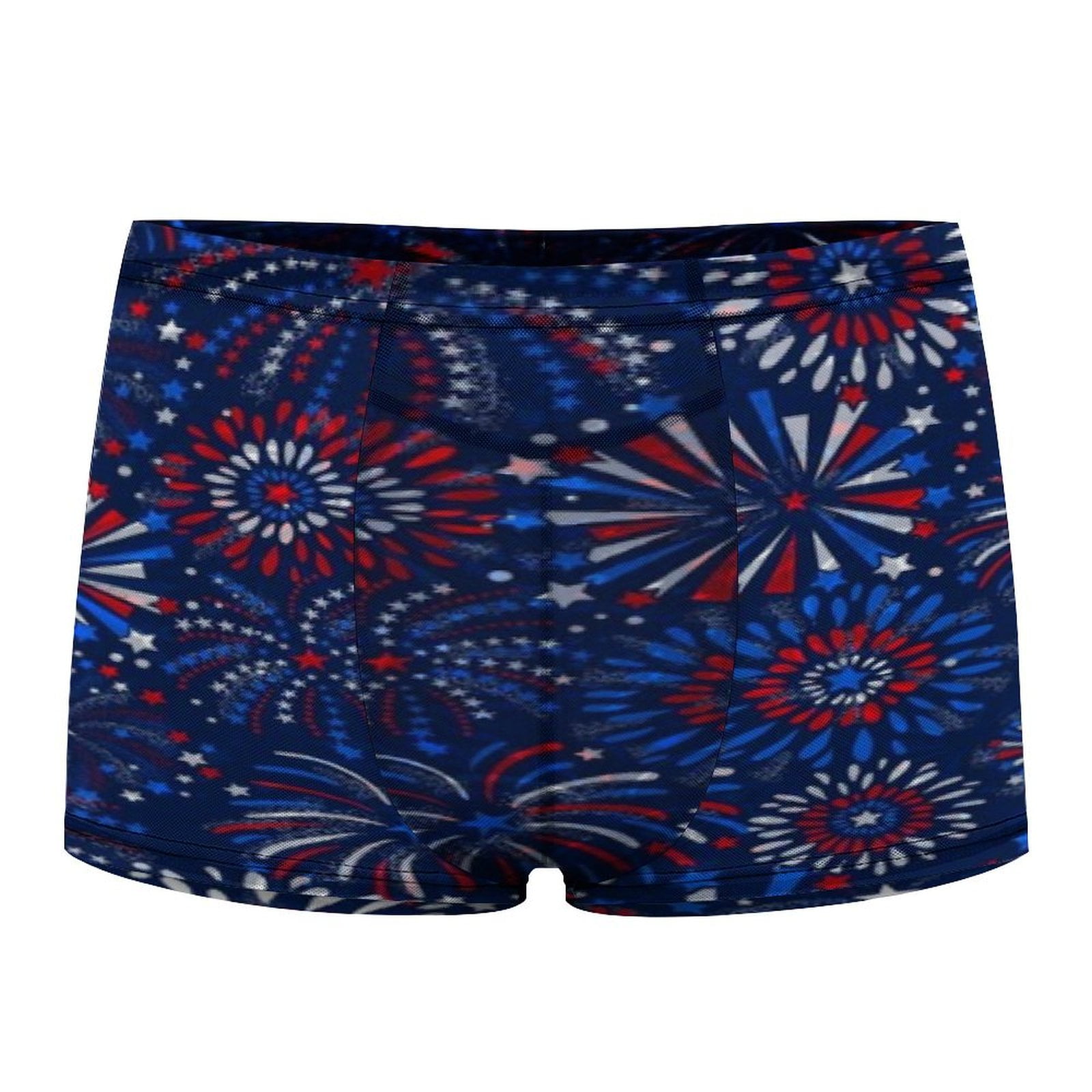 Red White & Blue Fireworks Men's Mesh Boxer Briefs Cooling Breathable ...