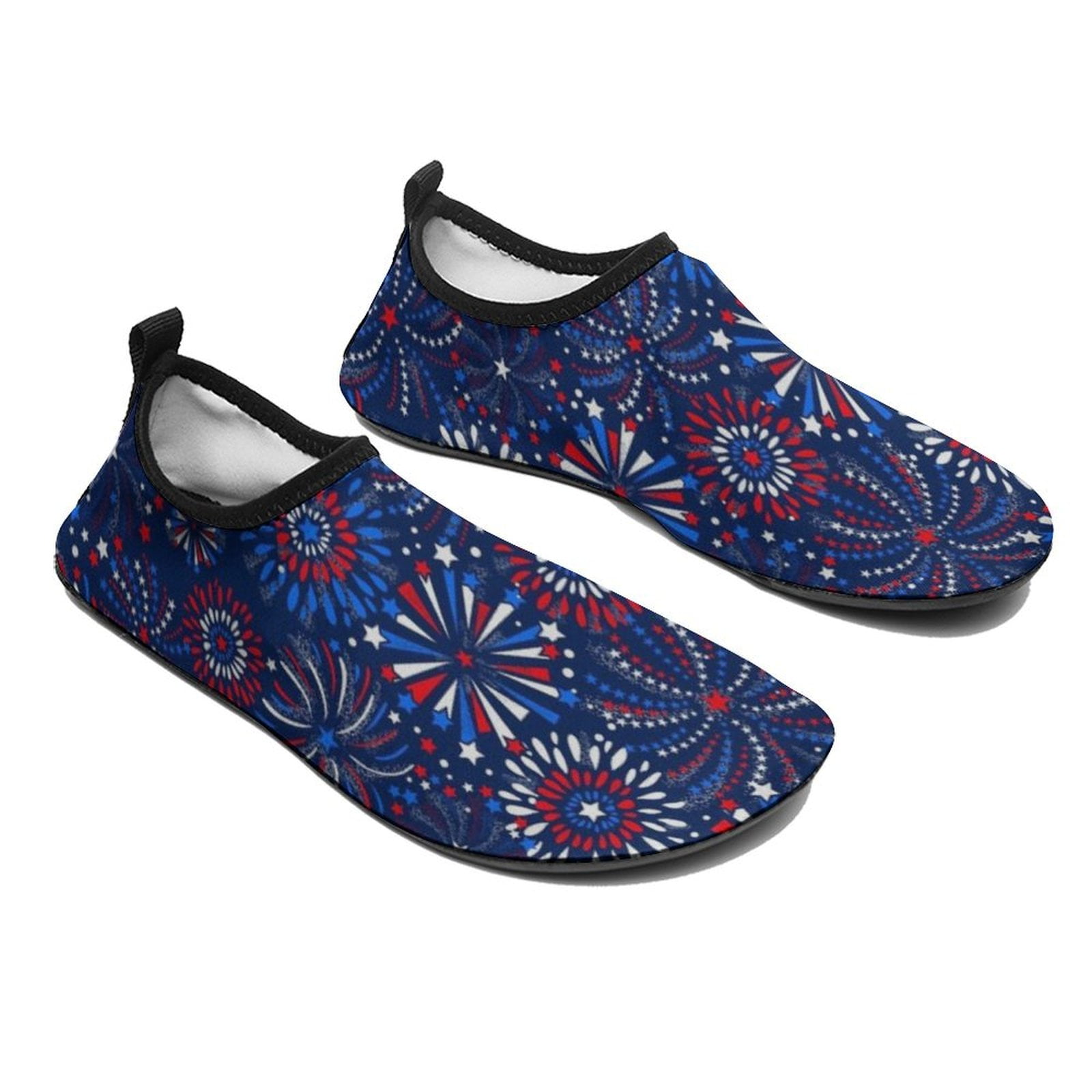 Red White & Blue Fireworks Water Shoes Beach Slip-on Shoes for Men ...