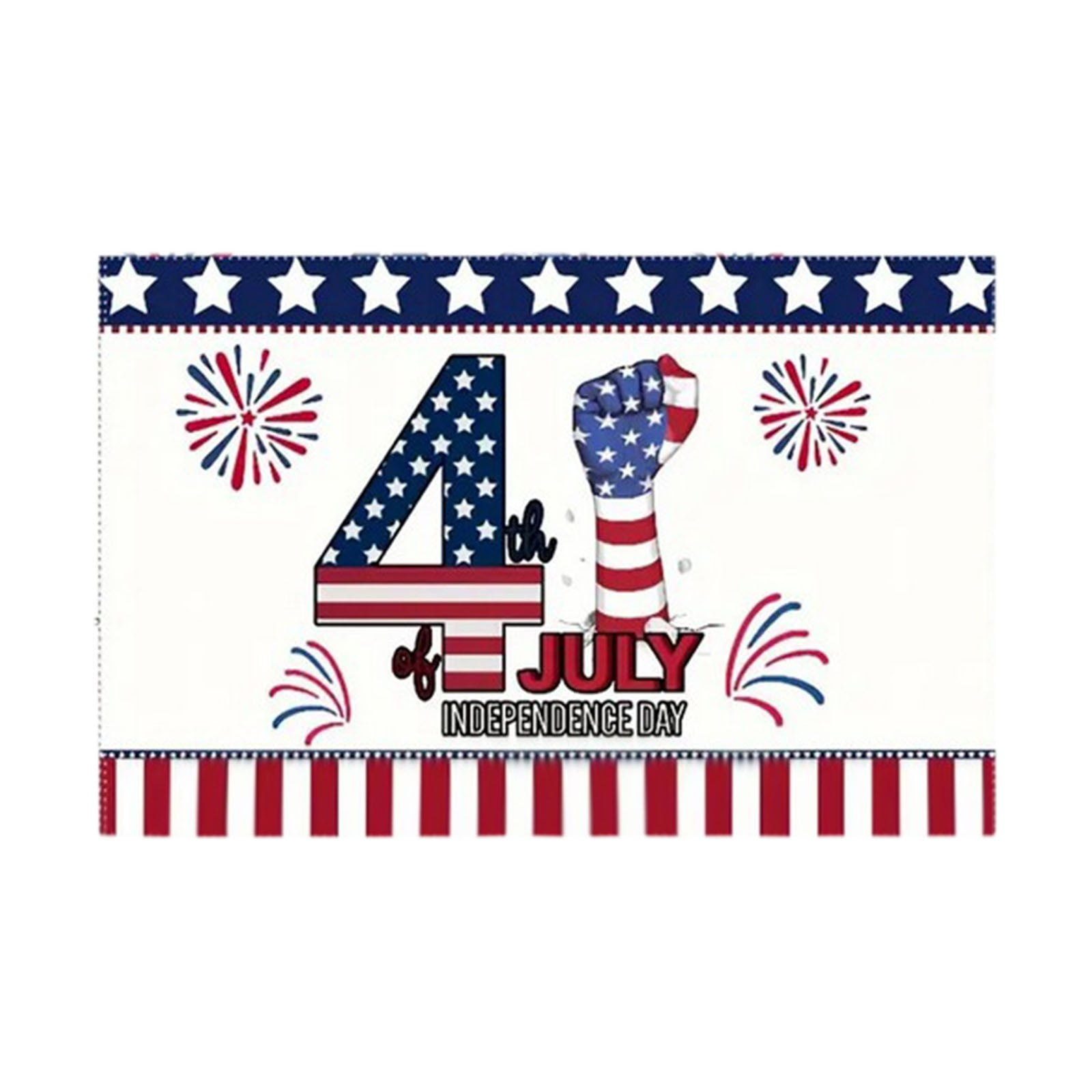 Red White Blue Flag Pattern Linen Placemats, Heat Resistant Table Decor ...