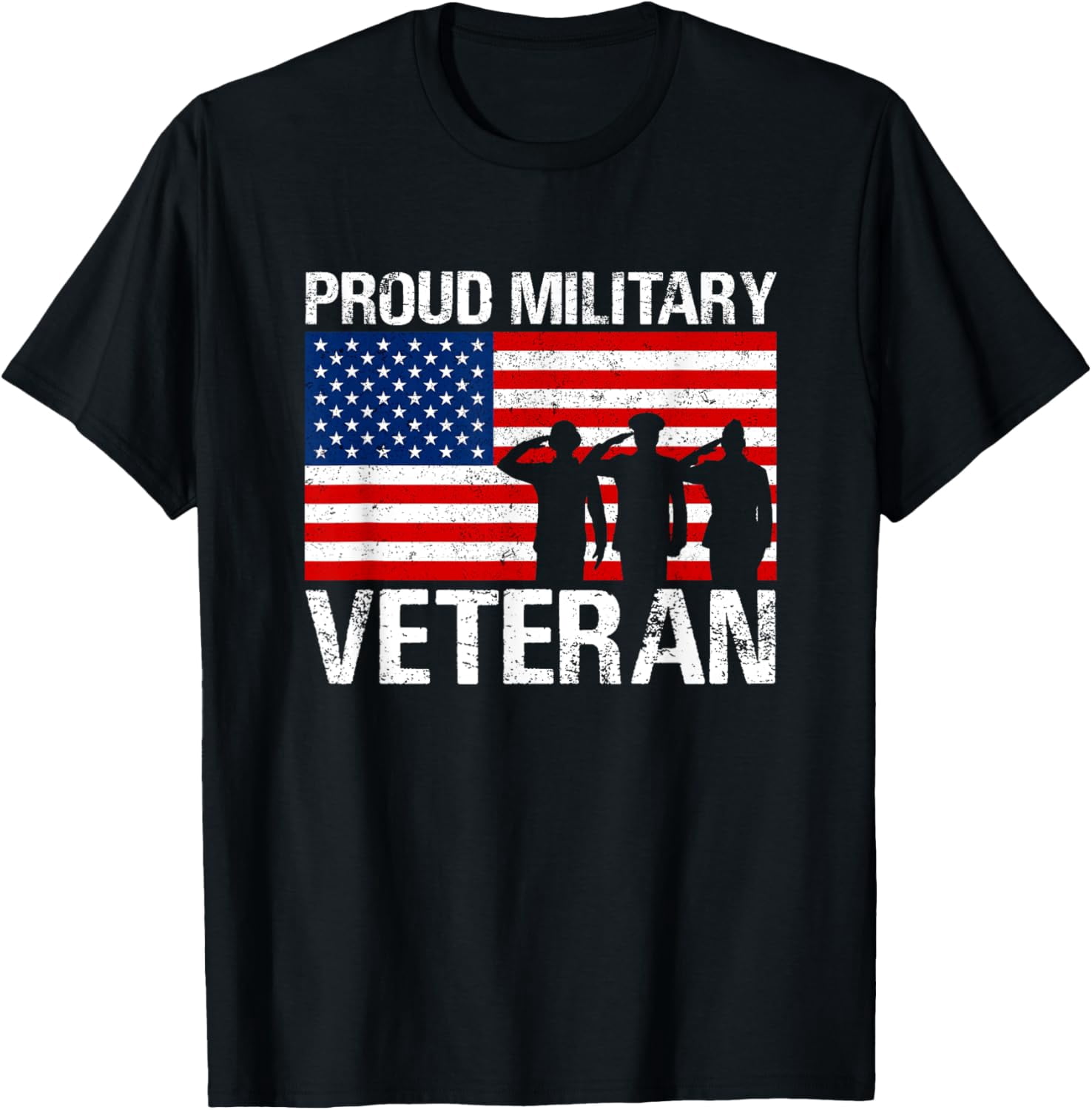 Red White Blue Flag Soldier Proud Military Veteran T-Shirt100% pure ...