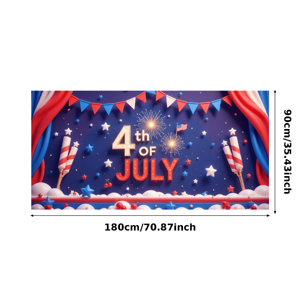 Red White Blue Fourth of July Celebration Banner Independence Day ...