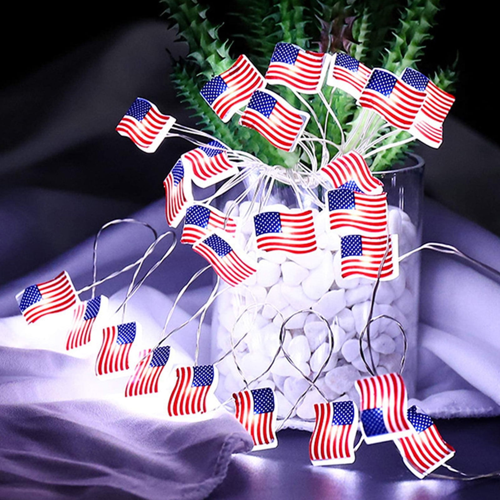 Red White and Blue Lights, 4Th of July String Lights, Flag Shaped ...