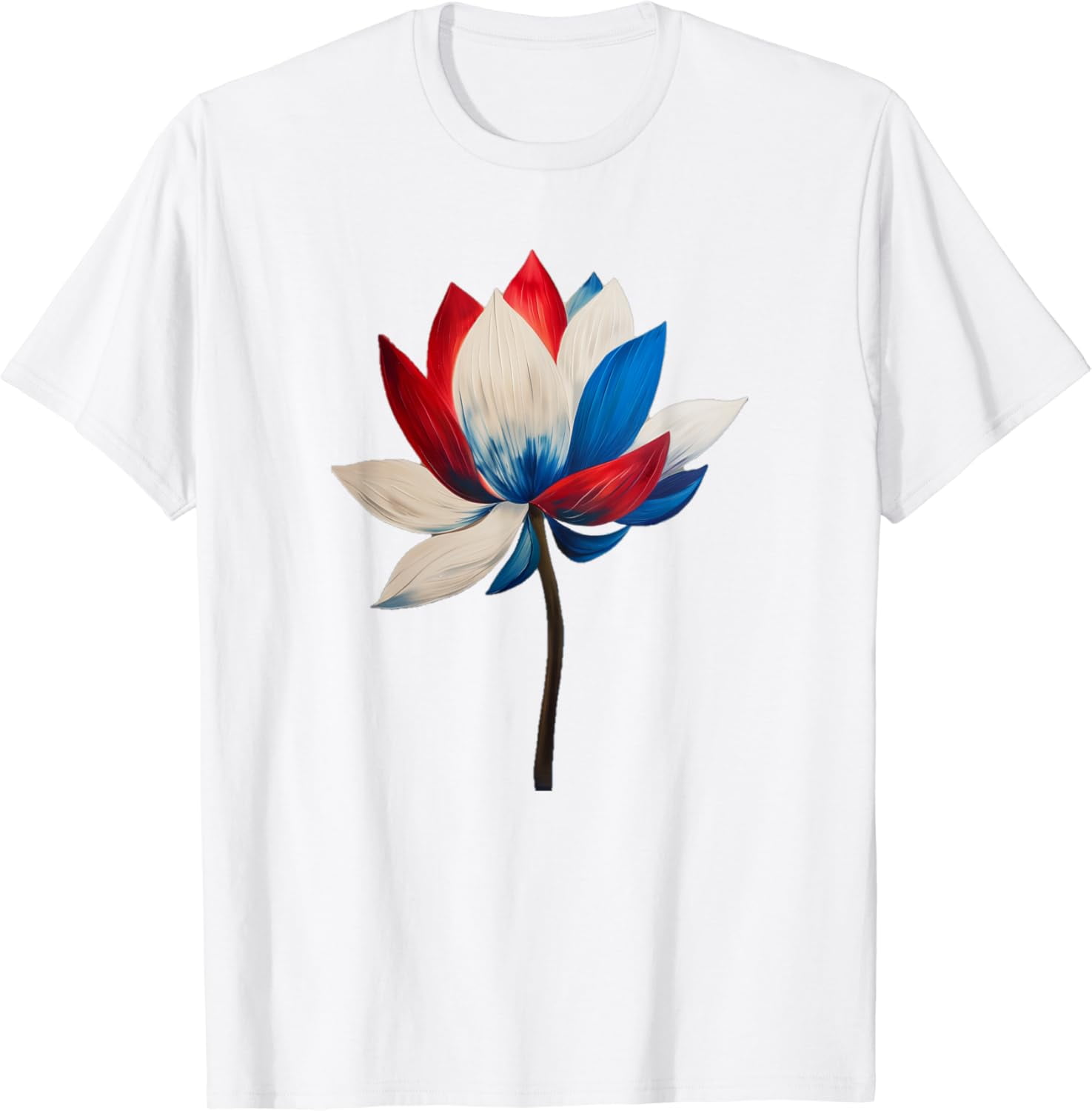 Red White Blue Lotus Symbol I'm With Her Kamala Watercolor T-Shirt ...