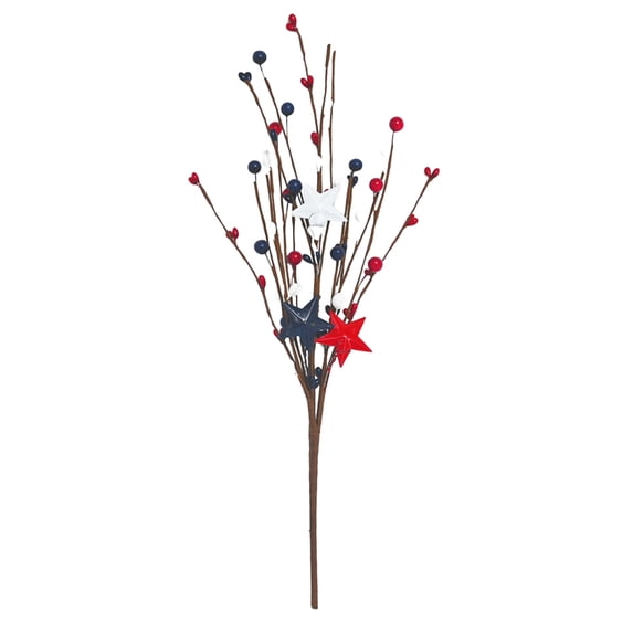 Red White Blue Patriotic Artificial Berry Sprig, Simulated Floral ...
