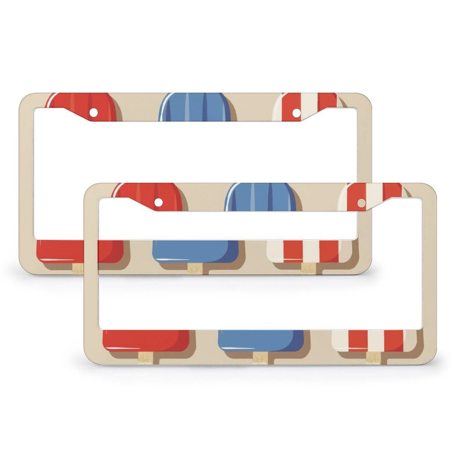 Red White And Blue Popsicles License Plate Frames 2 Pack Memorial Day ...
