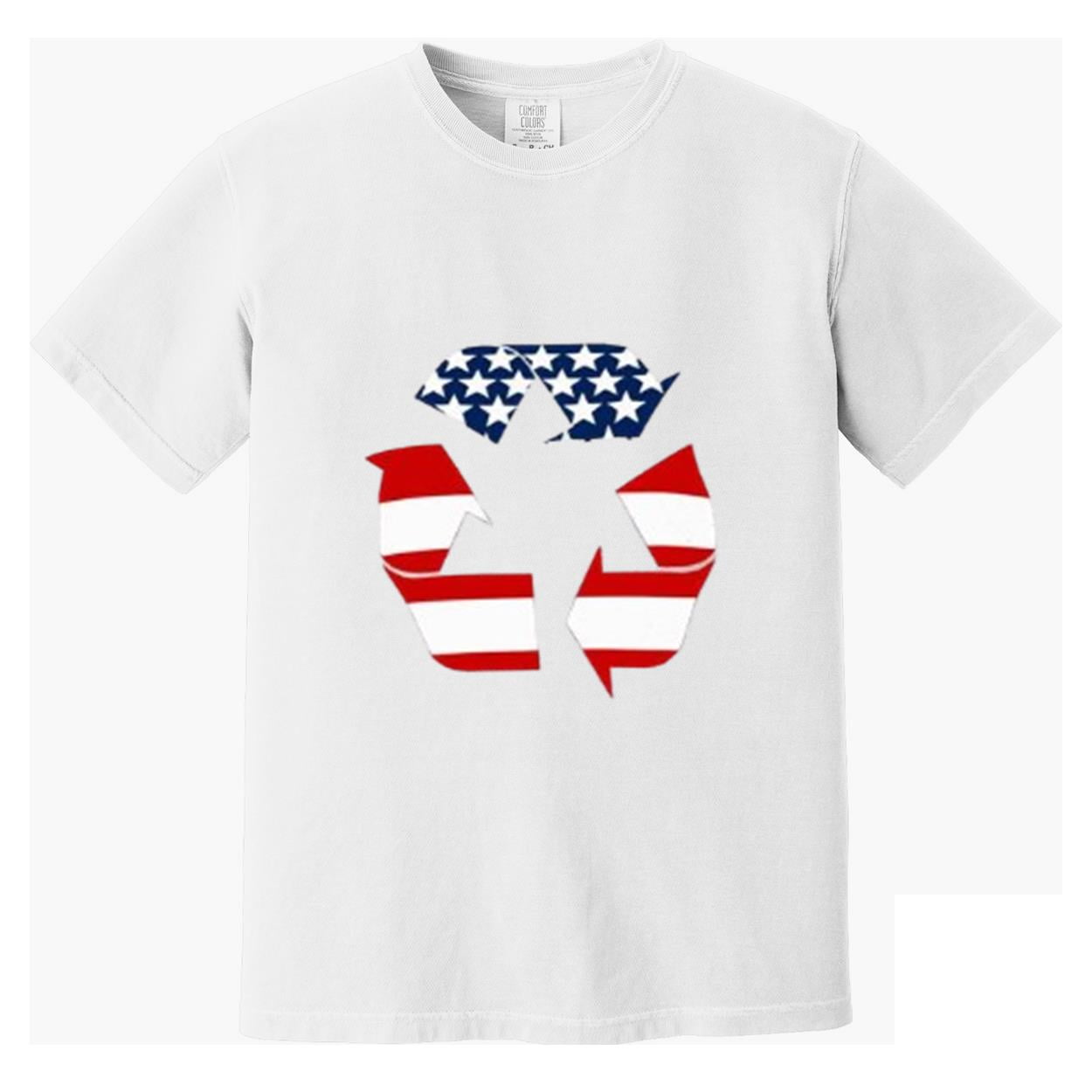 Red White Blue Recycle Symbol Environment Eco Comfort Color T-Shirt ...