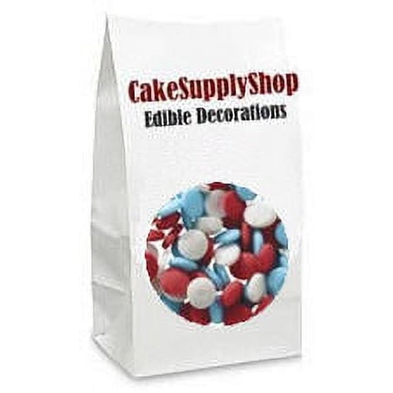 Red White & Blue Small Cake & Cupcake Decoration Confetti Quins ...