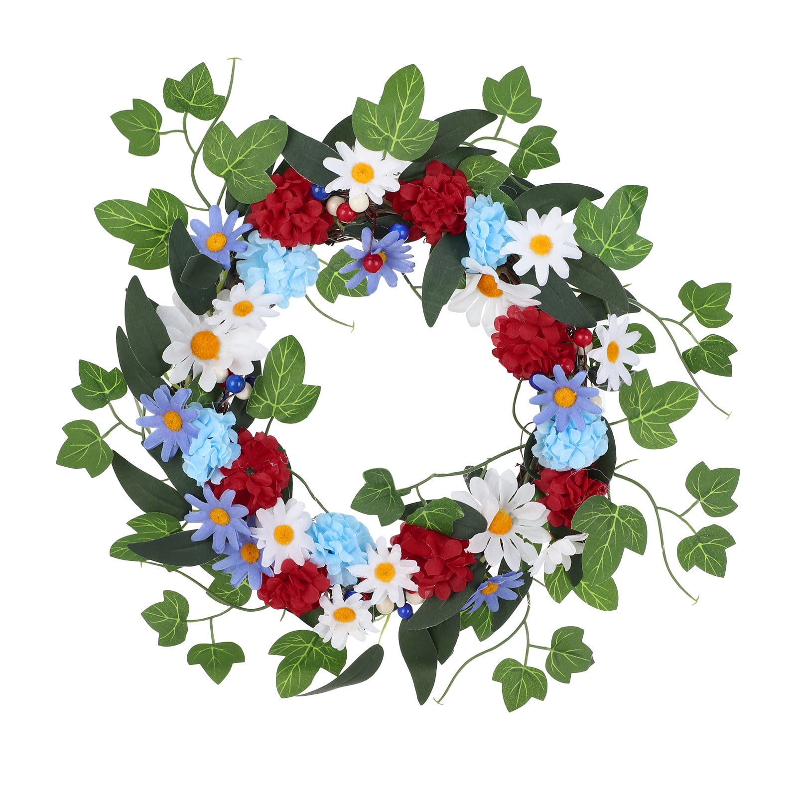 Red White Blue Spring Wreaths for Front Door & Butterfly American Flag ...