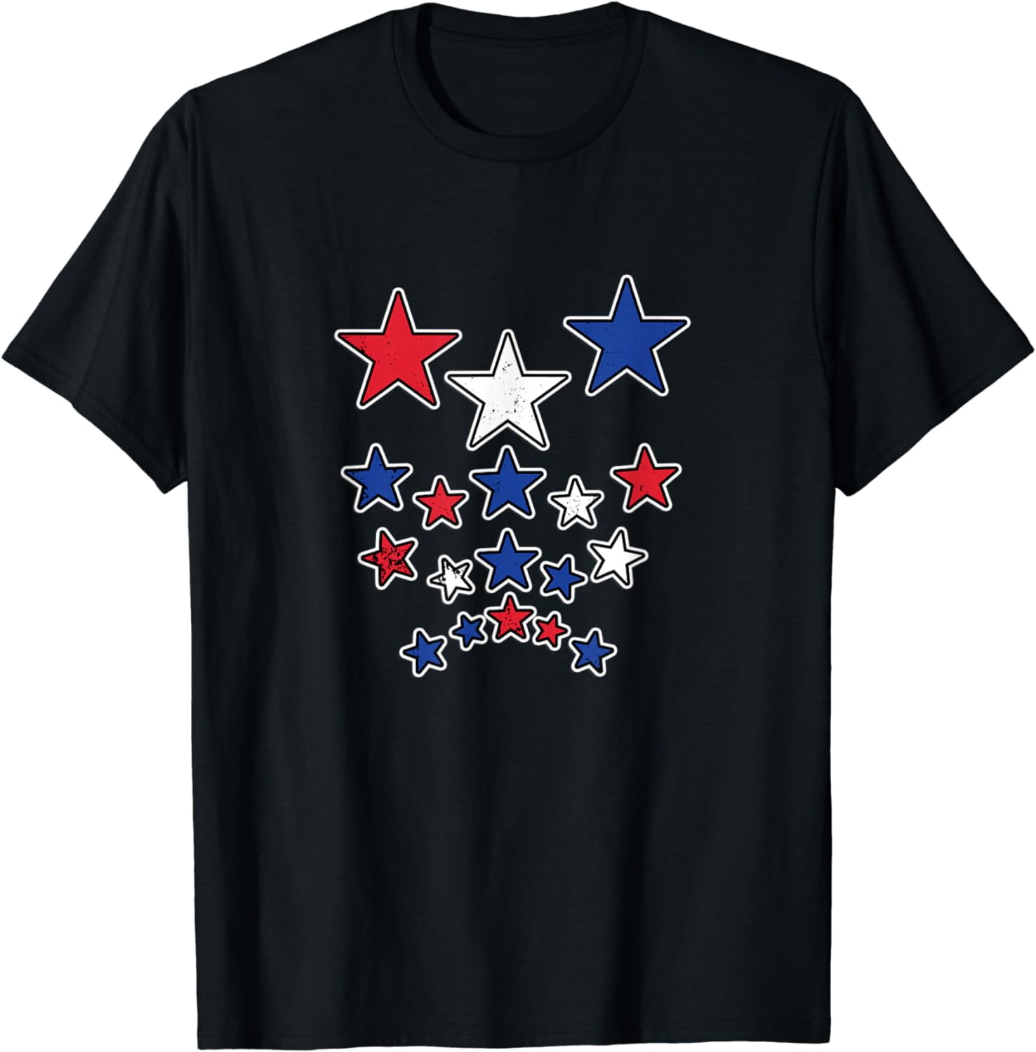 Red White & Blue Stars Graphics for US Independence Day Fun T-Shirt ...