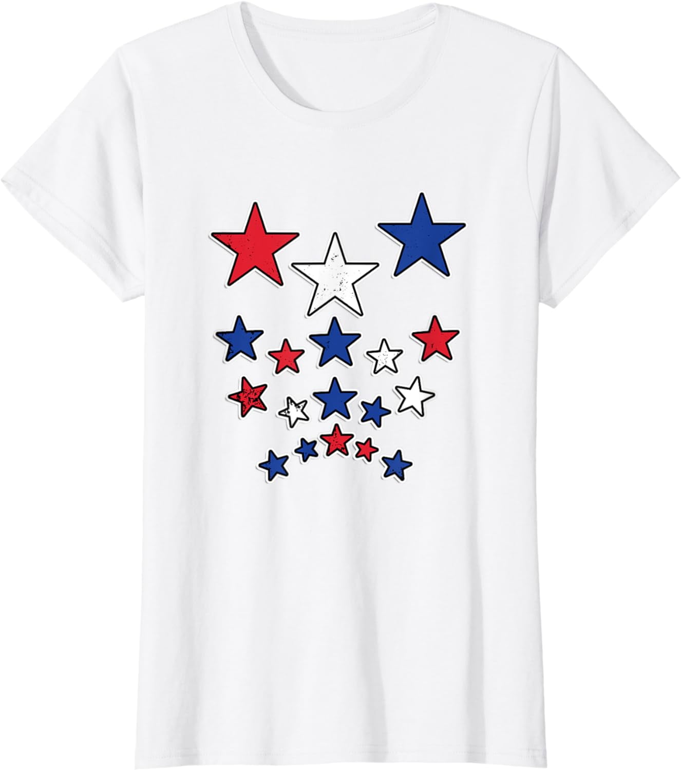 Red White & Blue Stars Graphics for US Independence Day Fun T-Shirt ...
