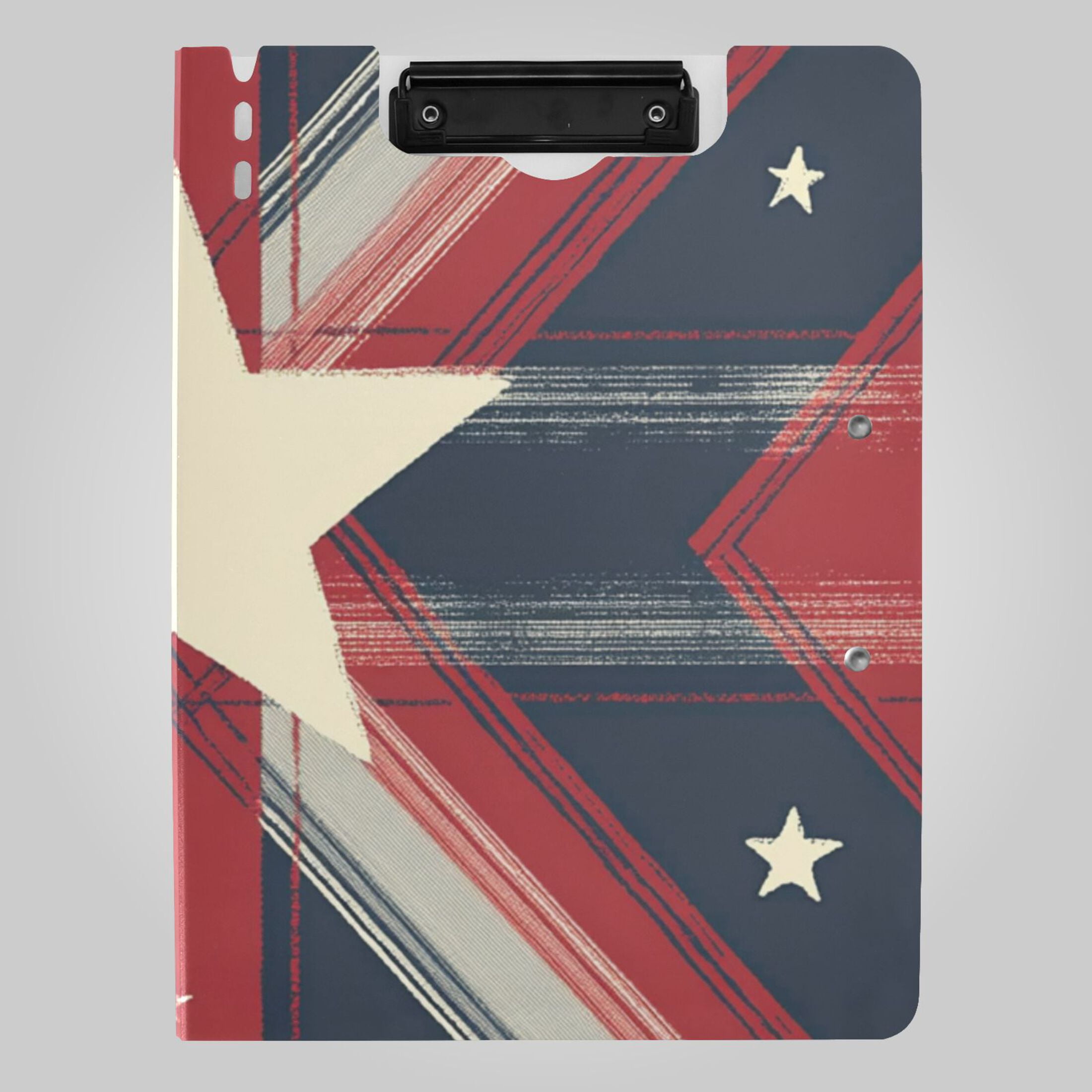 Red White Blue Stripes and Stars Foldable Binder Folder Clipboard with ...