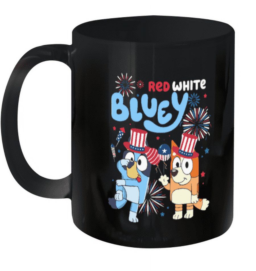 Red White Bluey Fourth Of July Ceramic Mug - Walmart.com