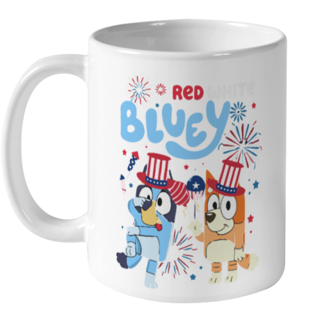 Red White Bluey Fourth Of July Ceramic Mug - Walmart.com