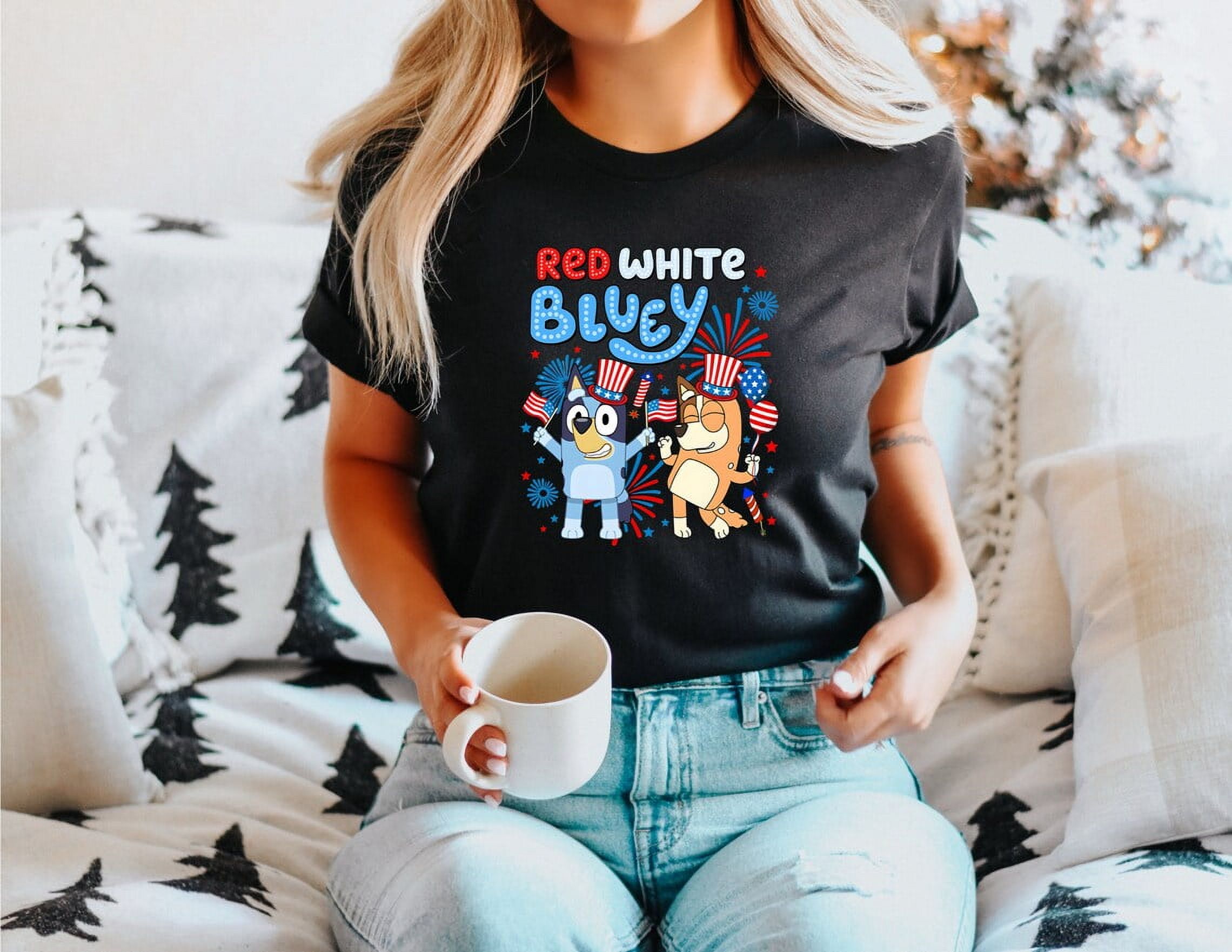 Red White Bluey Shirt, Bluey Fourth of July Shirt, Independence Day ...