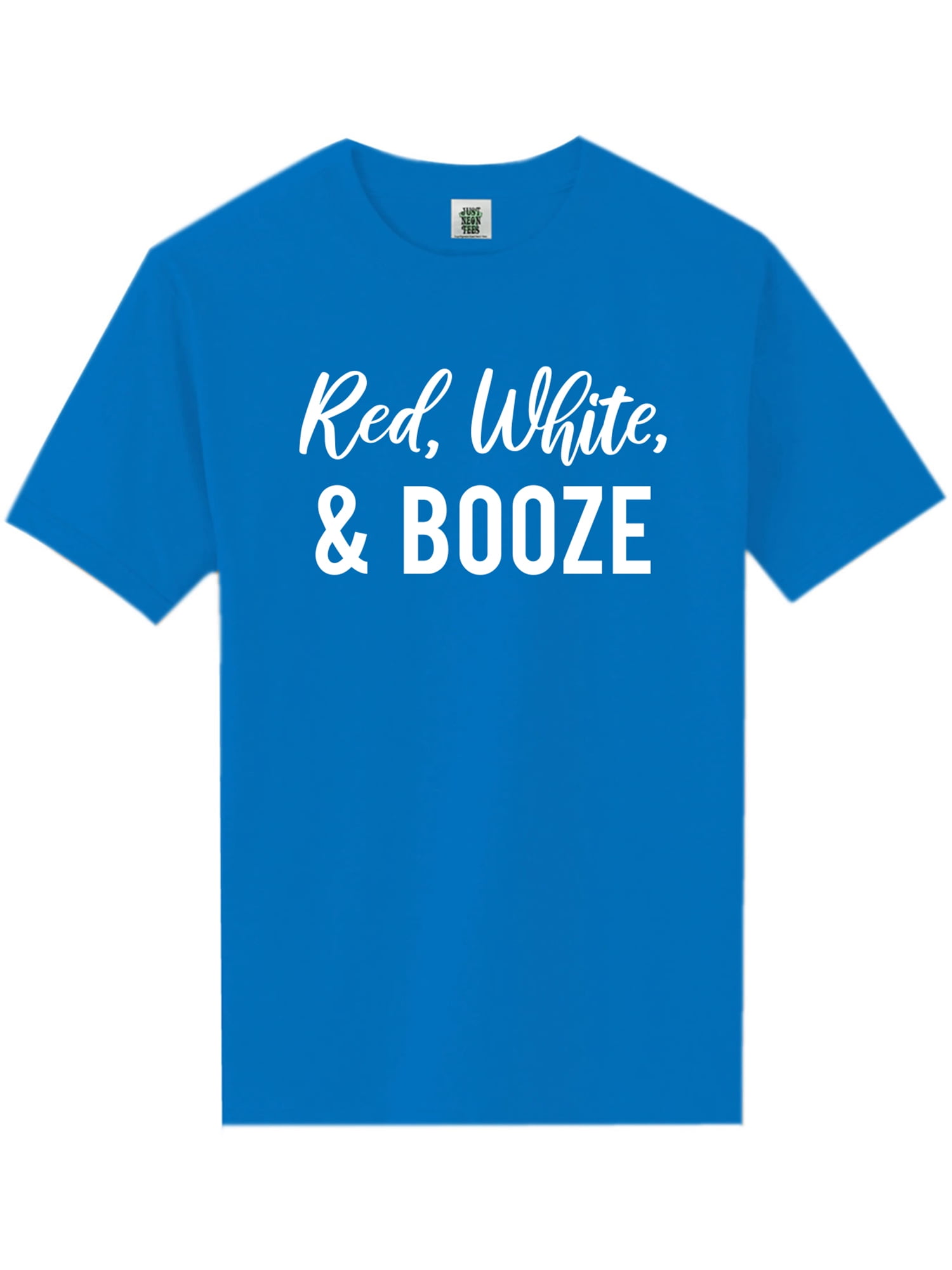 Red, White & Booze Short Sleeve Neon Tee - Walmart.com