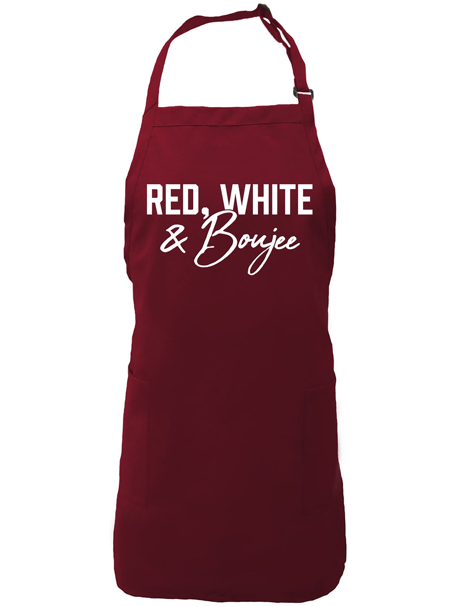 Red, White & Boujee Apron with 2 patch pockets - Walmart.com