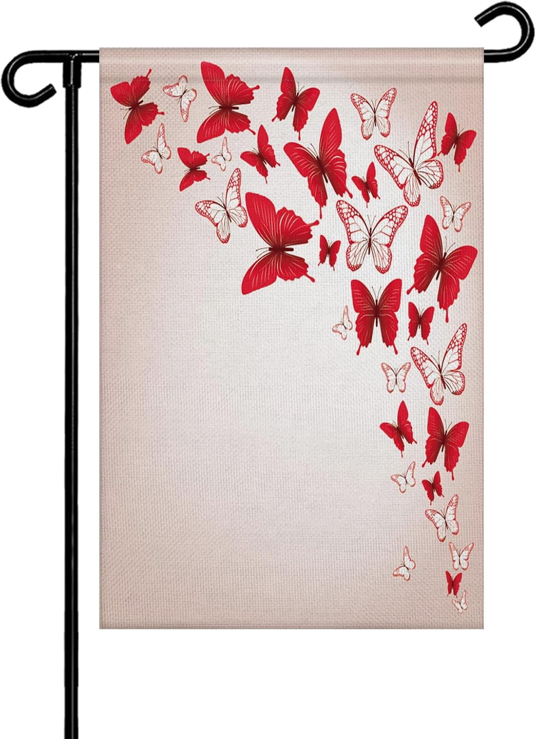 Red White Butterflies Flying Beautiful Markings Garden Flag Double ...