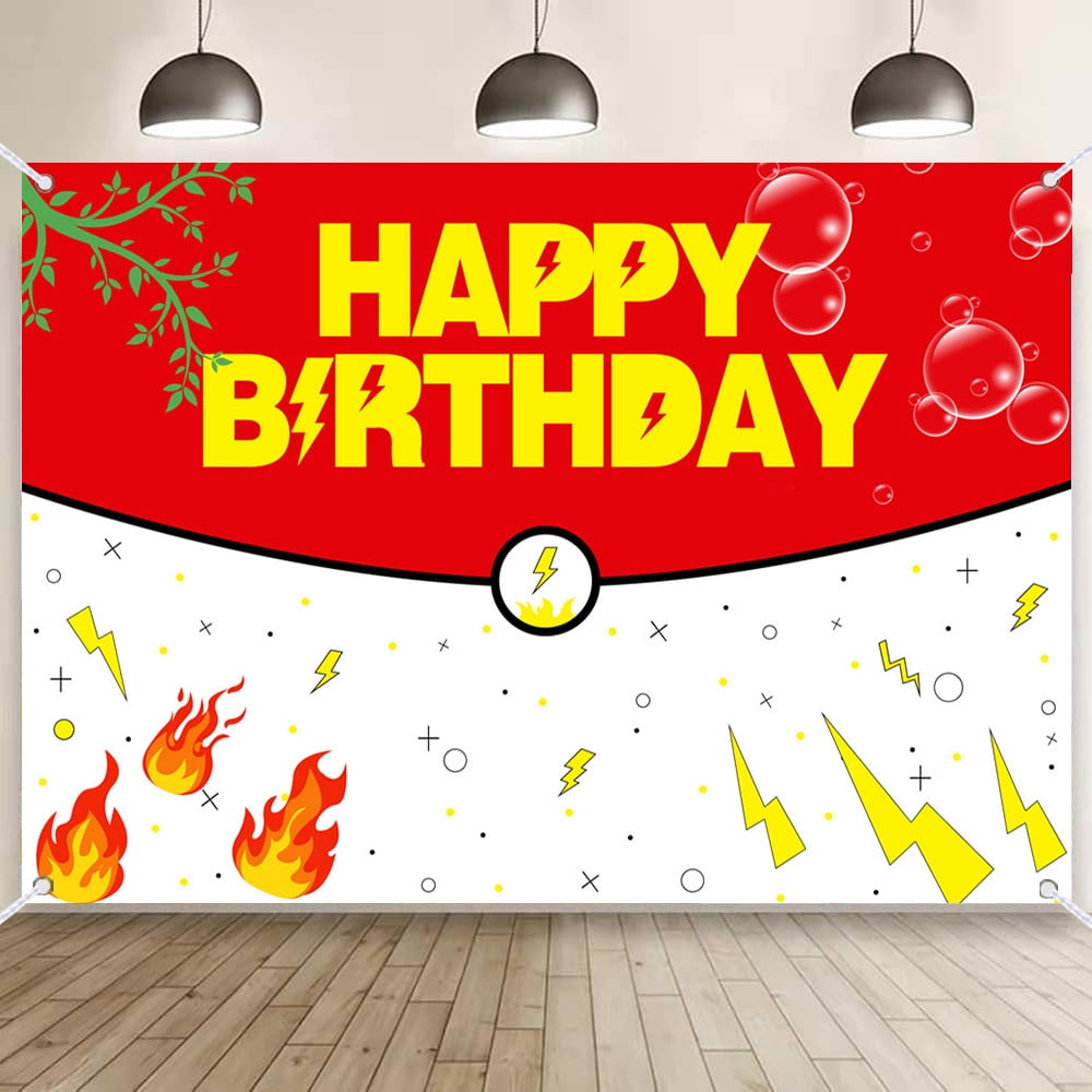 Red White Cartoon Anime Pets 7X5ft Birthday Party Supplies Kawaii ...
