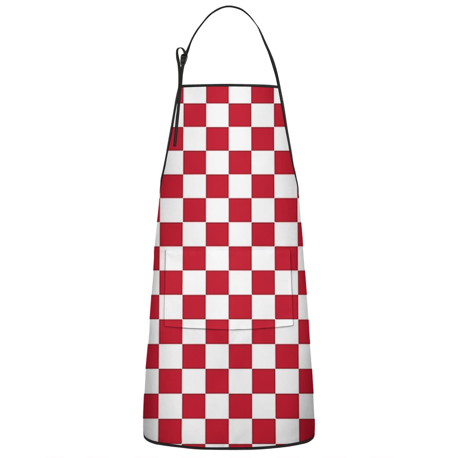 Red and White Checkered Pattern Apron-Garden Aprons for Women with ...