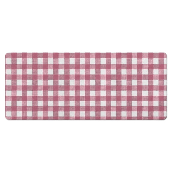 Red and White Checkered Pattern Diatomite Bath Mat, Entryway Floor Pad ...