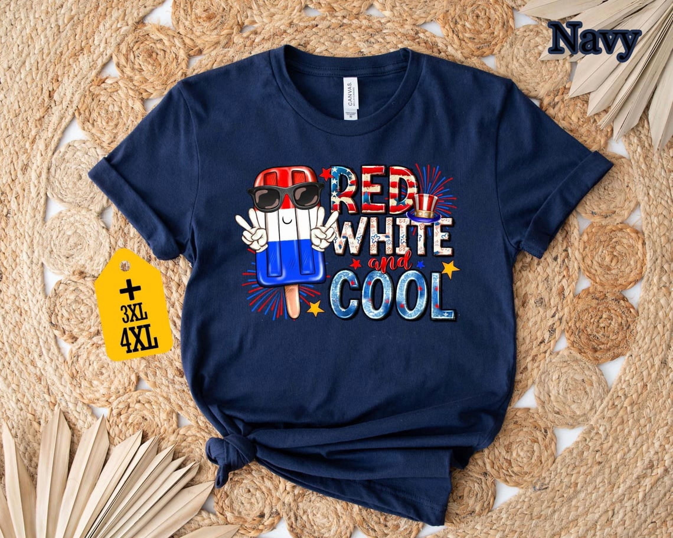 Red White Cool Shirt Patriotic Popsicle Summer Graphic America Tee ...