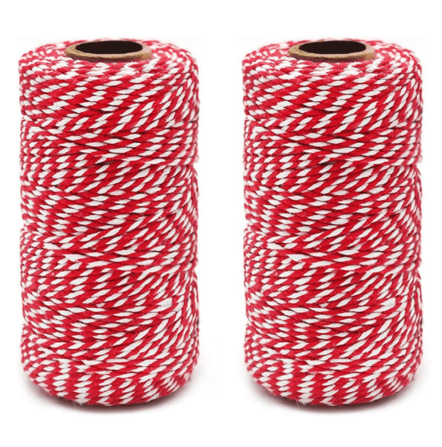 Red and White Cotton Twine, 2mm Cotton Bakers String, 328 Feet x 2 Roll ...