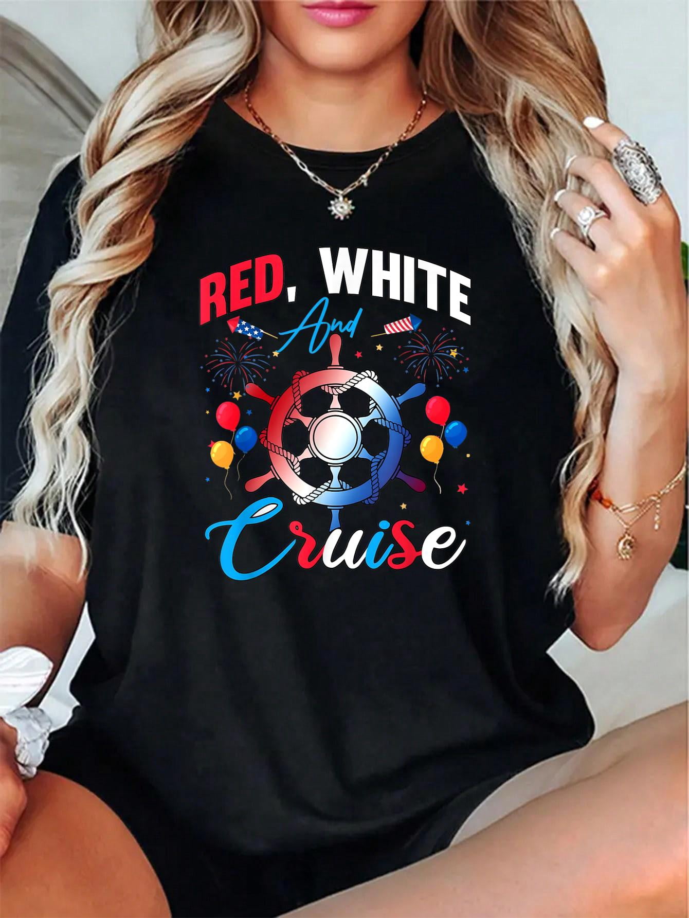 Red White Cruise 4th of July Cruise Squad July 4th Cruise T-Shirt - 100 ...